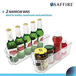 6-Pieces Organizer Bins for Refrigerator, Freezer, Drawer and Pantry BPA-Free