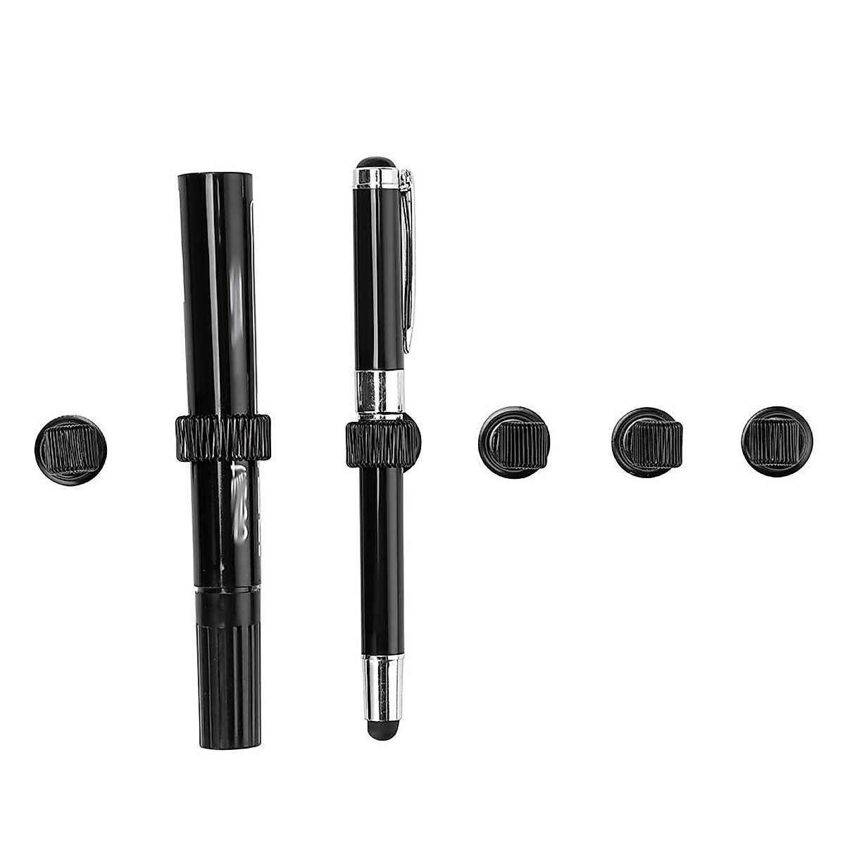 BTSKY 8 Pack Stainless Steel Magnetic Pen Holder Clips- Magnetic Pen Clip Holder Fit Any Size Pens Magnetic Push pins for Refrigerator Whiteboard Erase Board and Bulletion Board Map Black