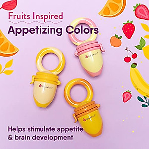 NatureBond Baby Food Feeder/Fruit Feeder Pacifier (2 Pack) - Infant Teething Toy Teether | Includes Additional Silicone Sacs