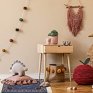 4 Pieces Rug Table Coasters Table Drink Holders Oriental Design Fabric Carpet Drink Mats Oriental Design Fabric Elegant Carpets Kitchen and Bar Mats for Home Office and More (Retro Pattern,Square)