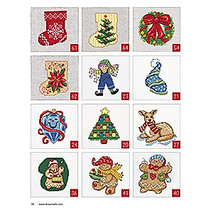 Leisure Arts XStitch Holiday OrnmntsGalorBk