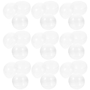 Uonlytech Vending Machine Empty Round Clear Capsules 50pcs 60mm Capsule for Gumball Machines Small Containers for Kids Party Favor Prize