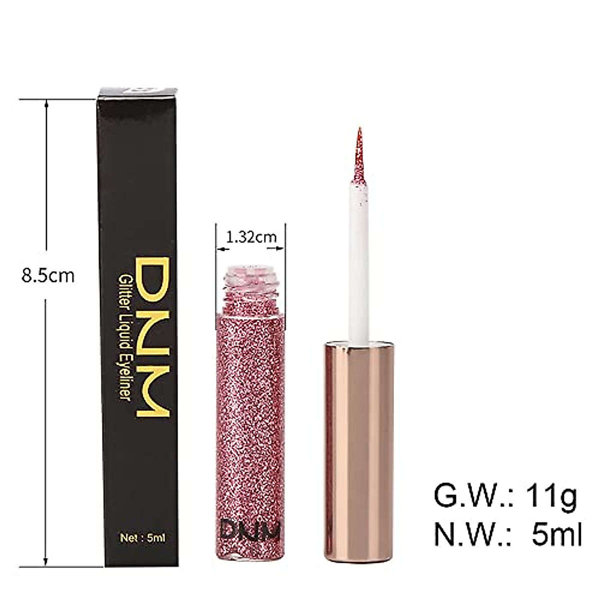 3 Colors Glitter Sparkle Sparkly Sparkling Eyeliner Liquid Makeup Set delineadores de colores, Liquid Glitter Eyeliner Colorful Set Star Gray, Sand Gold, Coffee Golden Shimmer 3Pcs/set(14,15,16#)