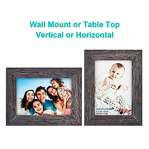 RPJC 3.5x5 inch Picture Frame Made of Solid Wood High Definition Glass for Table Top Display and Wall Mounting Photo Frame