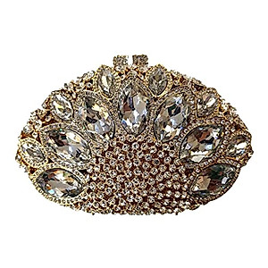 DEBIMY Crystal Evening Bags and Clutches Wedding Rhinestone Handbags for Women Formal Party Clutch Purse Gold