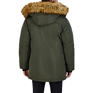 CANADA WEATHER GEAR Men's Insulated Winter Parka Coat Green Size XL