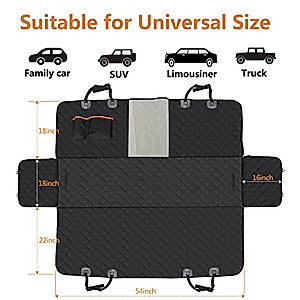 Mogijflxcam Dog Car Seat Cover for Back Seat - Waterproof Durable Dog Hammock for Car with Mesh Window - Scratchproof Nonslip Pet Seat Covers for Car Truck or SUV