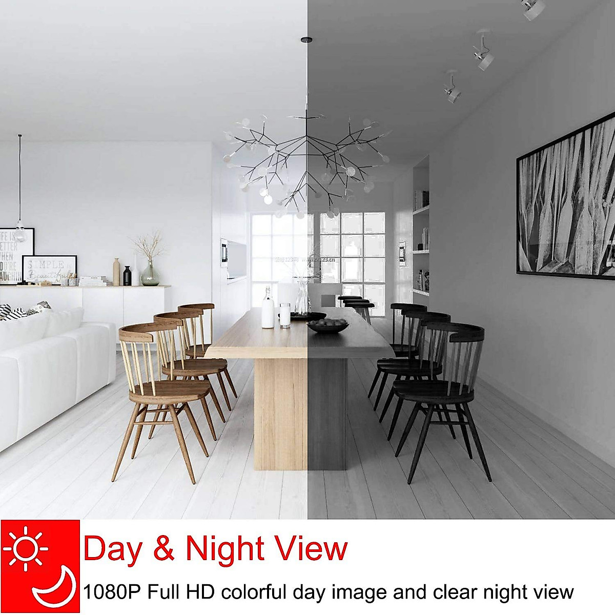 Full HD 1080P Light Bulb Camera,FISH-EYE LENS 360° Wireless Security IP Panoramic Camera, 2.4GHz WiFi Dome Surveillance Cameras, IR Motion Detection, Night Vision, Alarm for Office/Baby/Pet Monitor