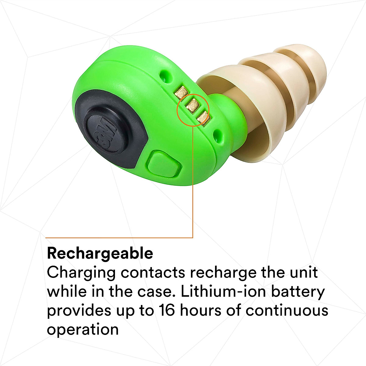 3M PELTOR EEP-100 Ear Plug Kit, Rechargeable, Noise Reduction, Construction, Manufacturing, Maintenance