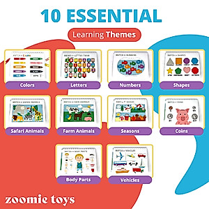 Made in USA - Busy Book for Toddler Toys - Preschool Learning Tools - Kids Books with Toddler Learning Activities - Busy Board for Toddlers - Activities for Kids (10 Pages)