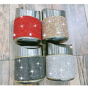 Daofaith Trash Can Wastebasket – Garbage Container Bin Waste Basket Crystal Rhinestone Bedazzled Glitter Deco Vanity Home Office Desk, Perfect for Vanity and Small Items -Black