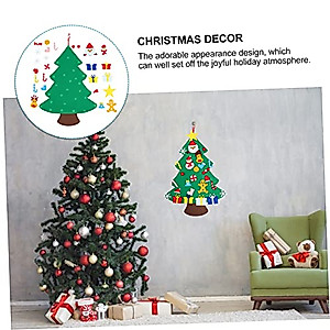 1 Set Christmas Tree Wool Christmas Ornaments DIY Adorable Christmas Tree Felt Christmas Tree Ornaments Felt for Crafts Wall Hanging Decor Toddler Jewelry Xmas Pendent Felt Set