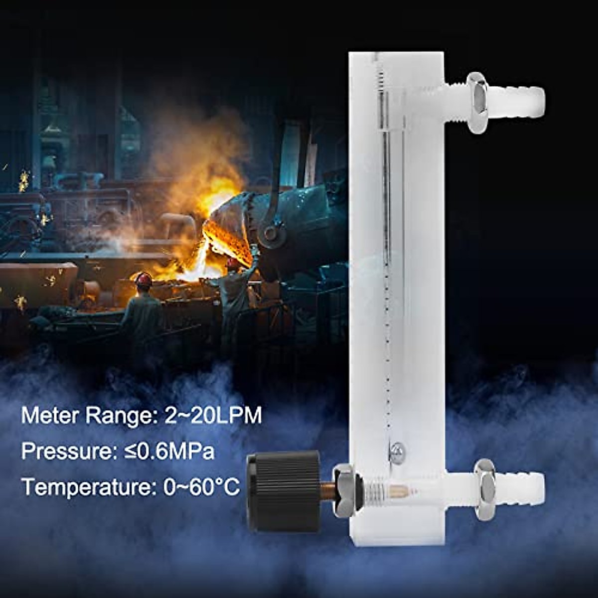 LZQ-7 Flowmeter 2-20LPM Flow Meter Oxygen Air Gas Regulator Acylic Flowmeter Oxygen Air Flow Meter with Control Valve for Measuring Controlling