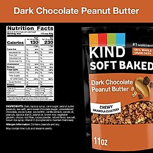 KIND Soft Baked Granola, Dark Chocolate Peanut Butter, 11 oz (Pack of 1)