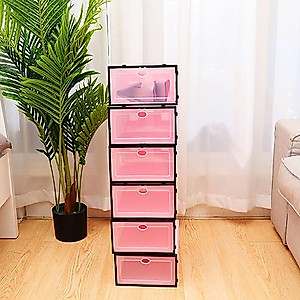Zerodeko 6pcs Box Shoe Cabinet for Entryway Shoe Display Case Closet Shoe Holder Entryway Shoe Cabinet Clear Shoe Organizer Sneaker Storage Bins Men and Women Multifunction Showcase