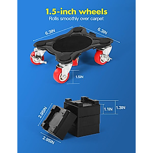 AIDCARRY Furniture Dolly, Heavy Duty Furniture Movers with 5 Wheels