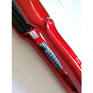 MBHAIR Ceramic Crimper Iron for Fluffy Hairstyle Curling Iron, Corrugation Crimper Hair Irons, Anti Static Ceramic Hair Crimping Iron Adjust Temperature (Red)