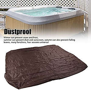 GLOGLOW Spa Bath Rainproof Cover, Sun Protection Dustproof Waterproof Outdoor Bathtub Dust Cover Breathable for Garden (Brown)
