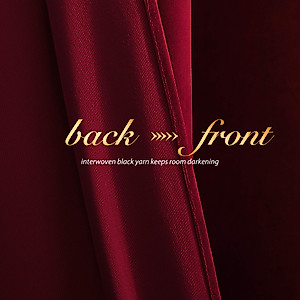 NICETOWN Christmas Red Velvet Curtains, Solid Heavy Matt Drapes/Window Treatments with Grommet Top for Patio Door (Set of 2, W52xL96 inches)