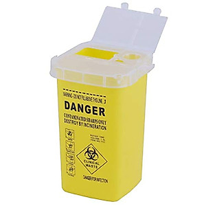 YHCWJZP Kitchen Gallon Trash Garbage Bin Wastebasket,Barbershop Disposable Blade Tattoo Needles Square Waste Storage Box Container - Red