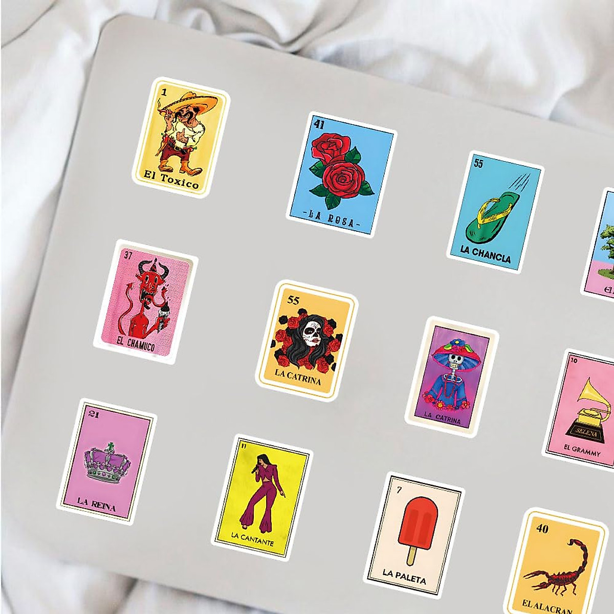 120Pcs Cards Loteria Stickers Pack, Funny Sport Vinyl Waterproof Sticker Decals for Water Bottle,Laptop,Phone,Skateboard,Scrapbooking,Bumper for Kids Teens Adults Fans for Party Supply…