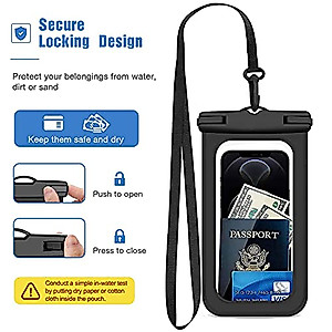 Janmitta Universal Extra-Large Waterproof Pouch,Underwater Dry Bag for iPhone X/XR/XS Max,iPhone 14 13 12 Pro Max and Other Smart Phones Up to 7.0",IPX8 Waterproof Phone Case,2 Packs+2 lanyards