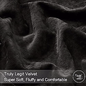 PHF Truly Velvet Duvet Cover Set Queen Size, 3pcs Ultra Soft Breathable Comforter Cover Set, Luxury Cozy Flannel Duvet Cover with Pillow Shams Bedding Collection, 90" x 90", Black