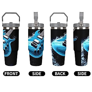 SYJTGDE Large Capacity Car Cup Blue Guitar Fashionable Upgrade Car Cup Advanced And Beautiful Travel Cup