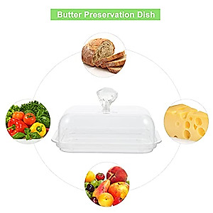 YARNOW Dishes Funny Butter Dish Acrylic Butter Dish with Lid Clear Plastic Butter Keeper Container Cheese Cream Crisper Box Butter Cutter Sealed Storage Box 14. 5x8cm Butter Box Cheesecake