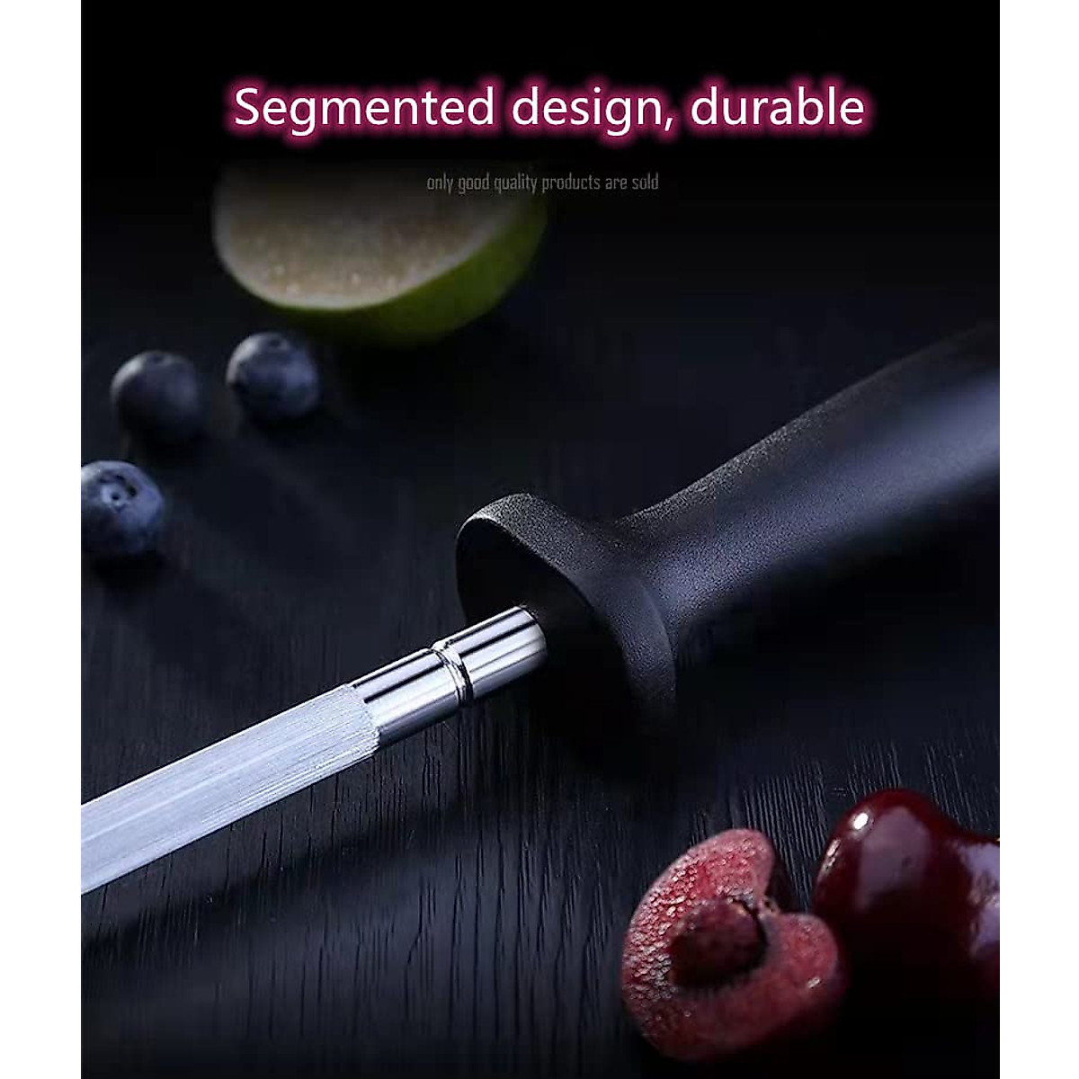 Eczixnczo Knife Sharpening Rod Steel Professional Kitchen Sharpener Honing Rods knife honing rod13 Inch Steel Rod