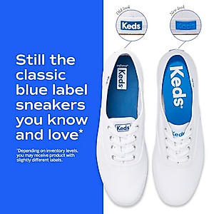 Keds Kickstart Lace Up, Sneaker Womens, Natural/Silver Canvas, 7.5 Medium