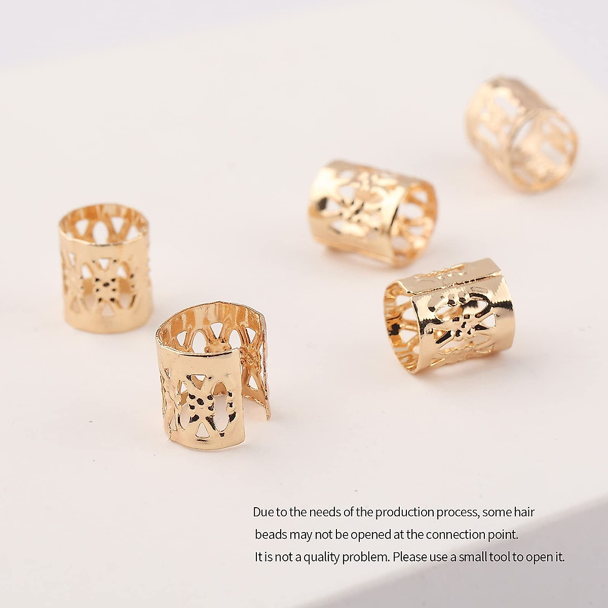 FRDTLUTHW 18Pcs Hair Accessories Loc Hair Jewelry for Women Braids, Dreadlock Beads Metal Hair Clips Decoration Gold(Multiple Styles)-style4