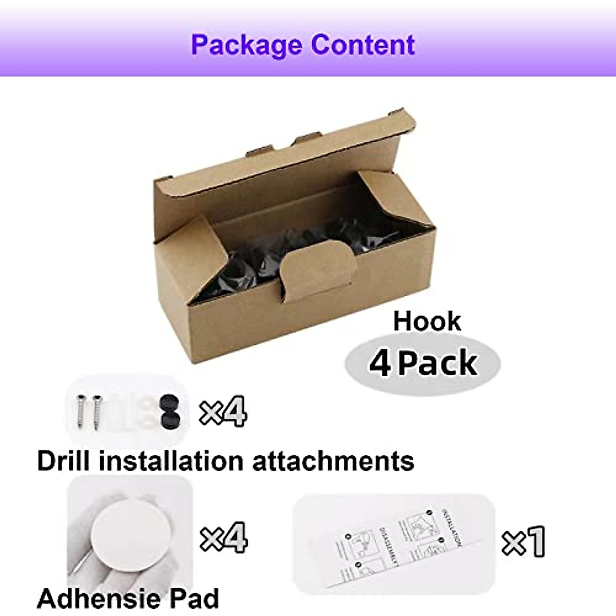 Adhesive Wall Hook,4 Pack Hooks for Inside Shower,Sticky Towel Hook for Hanging Coats, Seamless Adhesive Hook for Wall, Window, Door, Shower Bathroom Coat Towel Loofah Hook