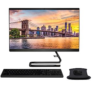 Lenovo IdeaCentre A340-24ICK 23.8in All-in-One Touchscreen PC Bundle with FHD 1920 x 1080, Core i5-9400T, 8GB DDR4, 512GB SSD, Keyboard, Mouse, Gel Mousepad, Windows 10 Home