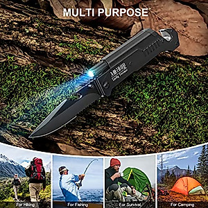 Father's Day Gifts for Dad from Daughter Son, 7-In-1 Pocket Multitool Knife Cool Gadgets Birthday for Men Women Him Husband Who Have Everything Wants Nothing, Tactical Survival EDC Camping Accessories