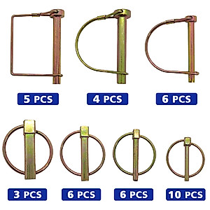 Hitch Pins Clip Pins 190Pcs, Linch and PTO Pins for Trailers Tractors Trucks Towing Mowing, Farm Equipment, Snow Plows, Lawnmowers Garage, Heavy Duty Trailers Accessories Tractor Attachments