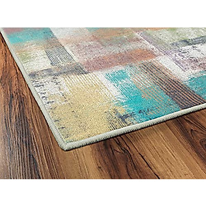 Brumlow MILLS Zora Abstract Machine Washable Indoor/Outdoor Area Rug for Home Office, Living Room or Bedroom Carpet, Dining or Kitchen Runner Rug, 30" x 46", Green
