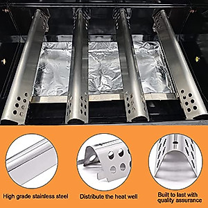 Grill Replacement Parts for Charbroil Performance 475 4 Burner 463347017 463361017 463673017 463342119 463376018P2 G470-0004-w1, Stainless Steel Heat Plate Tend Shield, Grill Burner, Crossover Tubes