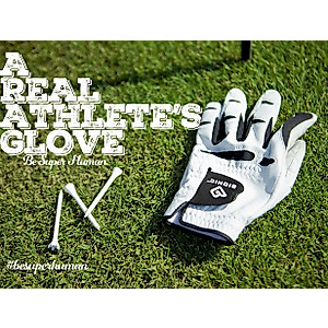 Bionic Gloves –Men’s StableGrip Golf Glove W/Patented Natural Fit Technology Made from Long Lasting, Durable Genuine Cabretta Leather, White, Large