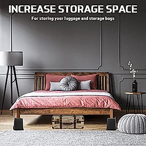 Twakashic Bed Furniture Risers 6 Inch, Bed Frame Risers Heavy Duty, Bed Elevators for Under Bed Storage, Lifts up to 5000LBS for Sofa Table Chair Couch (Set of 6, Black)