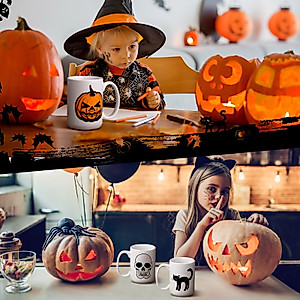 Lallisa 4 Pieces Halloween Mug Set Halloween Coffee Mug 15oz Halloween Mugs Pumpkin Mug Ghost Mug Fall Coffee Mugs Gift for Kids Women Men Thank You Gifts Fall Decoration for Kitchen Office Home