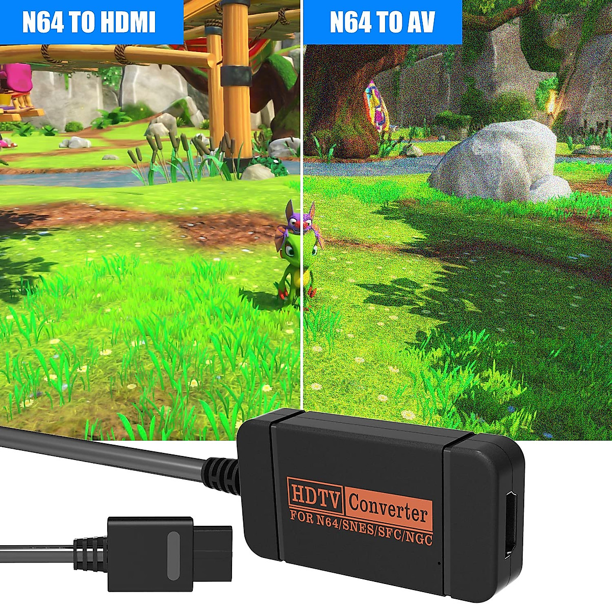 yoxxzus N64 HDMI Adapter, HDMI Converter with HDMI Cable for N64/Gamecube/SNES