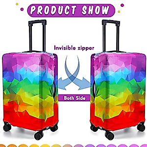 Sweetude 3 Pcs Travel Luggage Cover Washable Suitcase Protector Rhombus Geometry Suitcase Cover Luggage Protector Fits 18-28 Inch Luggage, 3 Sizes (Geometric Style)
