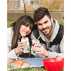 OFFNOVA 8 Pack Sublimation Glass Tumblers with Bamboo Lid and Straw, 16oz Frosted Beer Can Sublimation Tumbler Blanks Mason Jar Cups for Iced Coffee, Soda, Juice