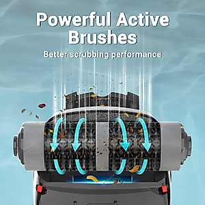 Gosvor Pivot Cordless Robotic Pool Cleaner, Wall Climbing, Triple-Motor, Extended Battery Life, Self-Parking, Automatic Pool Vacuum for Inground &Above Ground Pools Up to 65 FT in Length,Grey