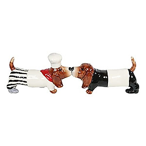 "Home Décor Accents" French Basset Hound Chef And Butler Dogs Ceramic Salt Pepper Shakers Set - Home Accents 33-kl1-8995