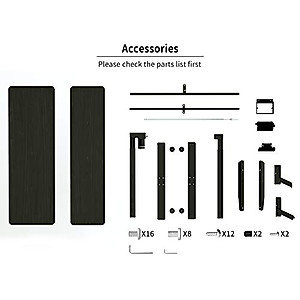 Joy·Work - Electric Height Adjustable Standing Desk Sit Stand Home Office Desk 2 Tier (Black Top/Black Legs - 2 Tier)