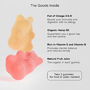 Hеmр Gummies for Restful Nights - Soothes Soreness and Discomfort in the Body - Assorted Fruit Flavors - Made in USA