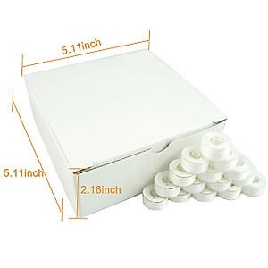 New brothread 144pcs White 60S/2(90WT) Prewound Bobbin Thread Plastic Size A SA156 for Embroidery and Sewing Machine Cottonized Soft Feel Polyester Thread Sewing Thread