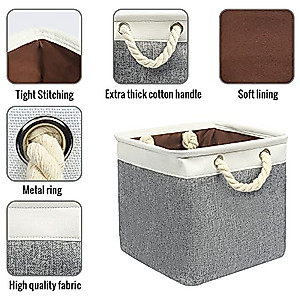 Jizfmion 12x12 inch Storage Cubes,Foldable Storage Bins 3-Pack,Decorative Fabric Organizer bin for Shelves,Clothes,Toys,Blankets,Office